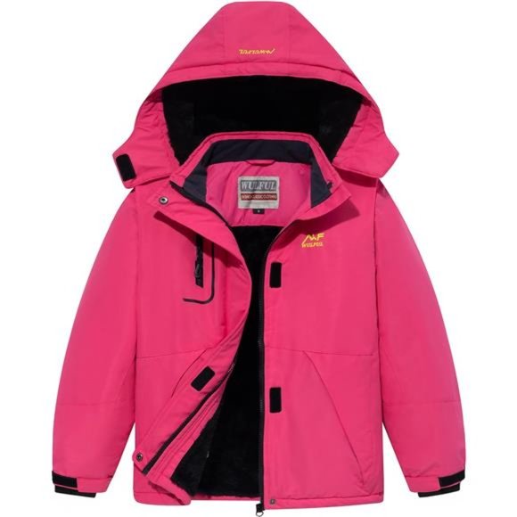 Jackets & Coats | Girls Waterproof Ski Jacket Warm Fleece Hooded Winter ...